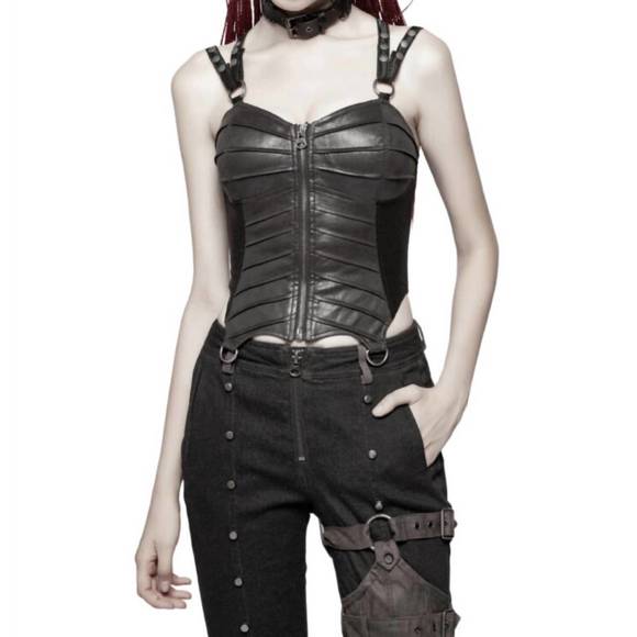 Punk Rave | Tops | New Punk Rave Punk Zip Front Corset In Black | Poshmark